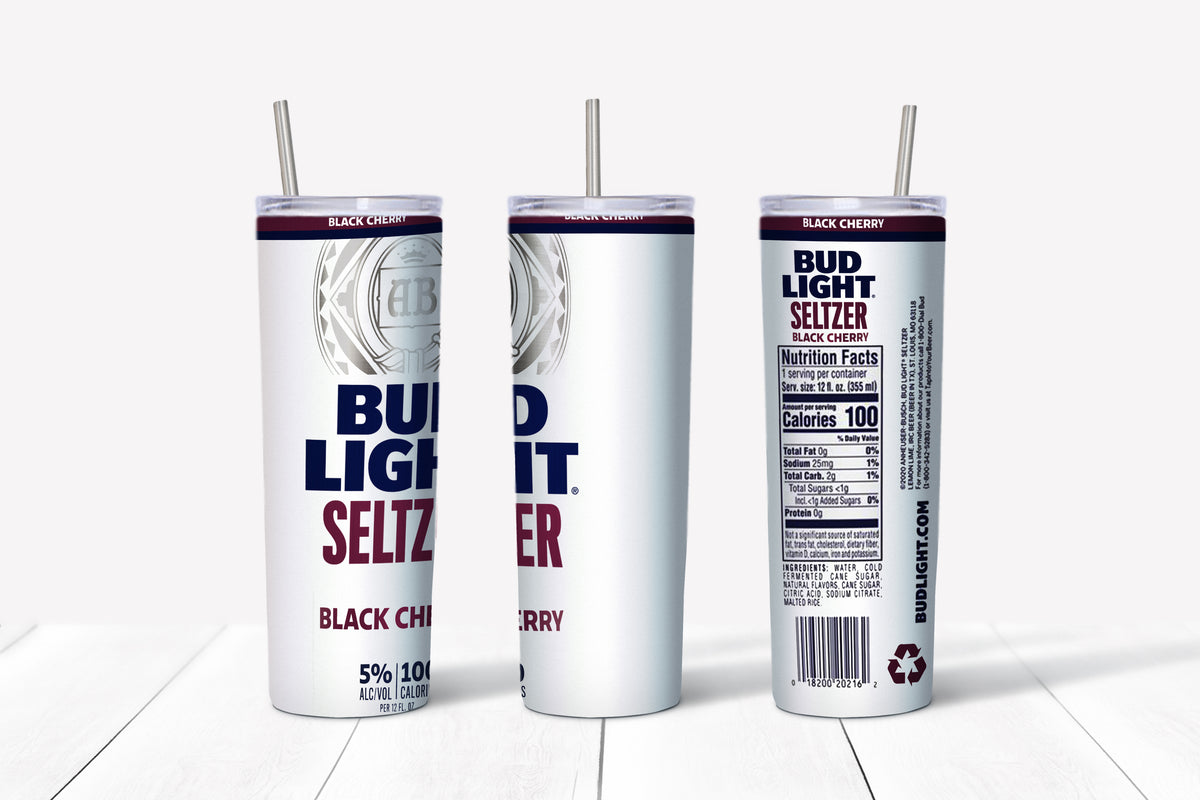 Bud Light Seltzer Black Cherry 20oz Straight Tumbler Transfer – Rustic ...