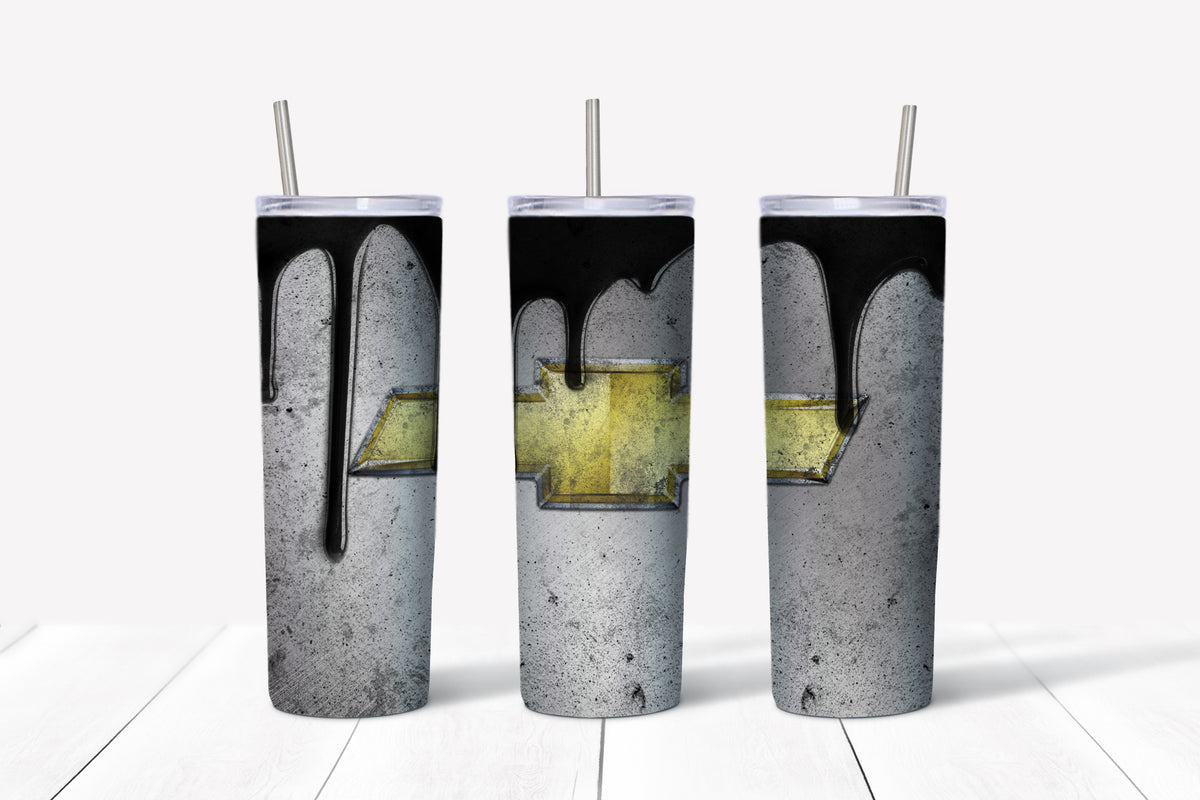Chevy Drip Silver 20oz Straight Tumbler Transfer – Rustic Pineapple
